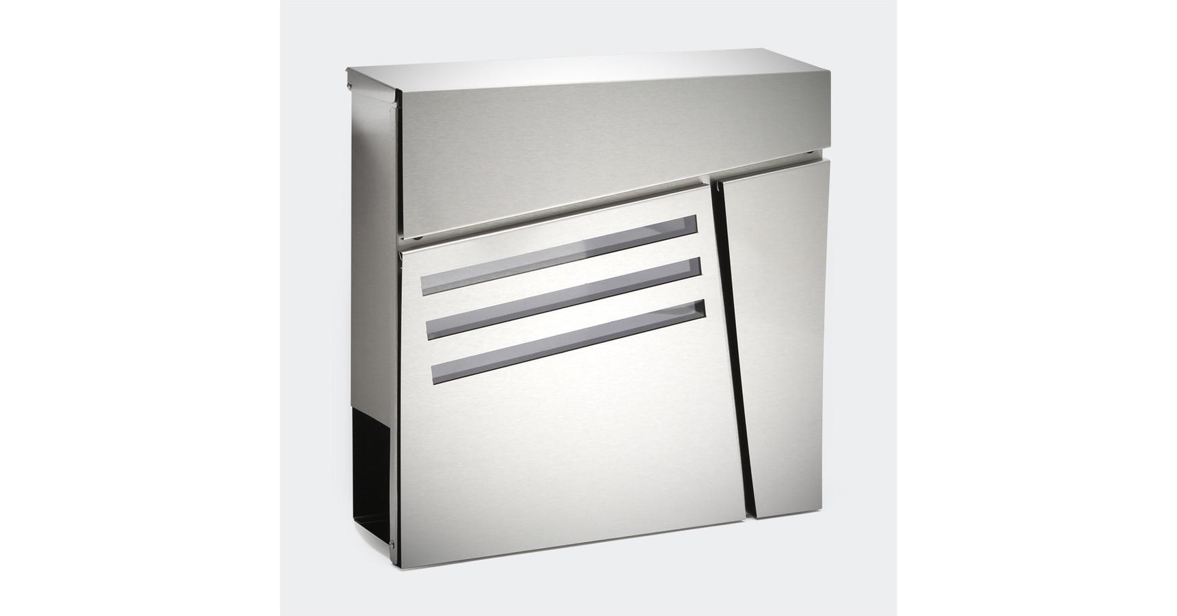 Design postaláda újságtartóval V25 inox - Postaládák